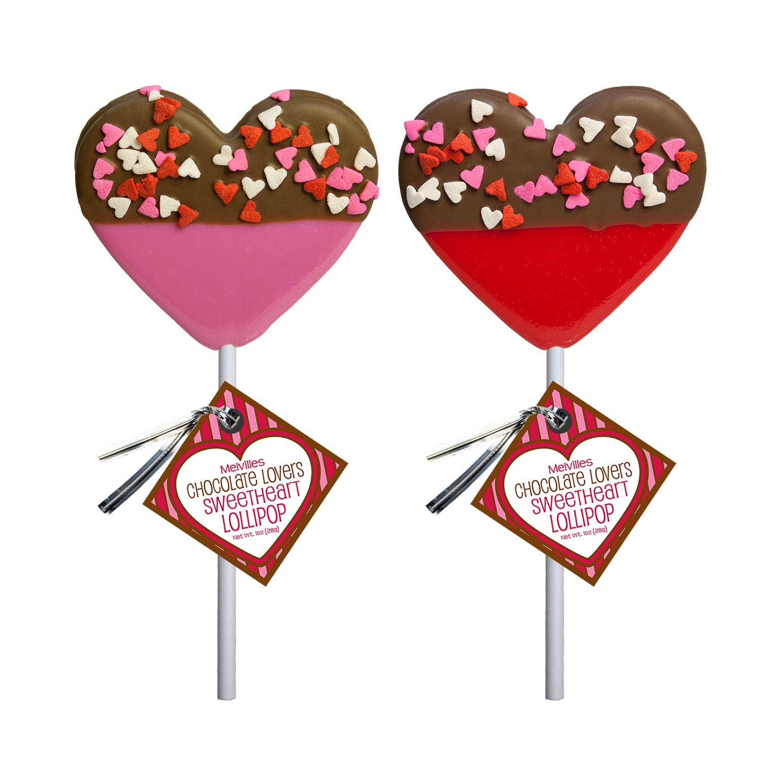 Chocolate-Dip Confetti Heart Lollipops - Red & Pink – The Gift Horse ...